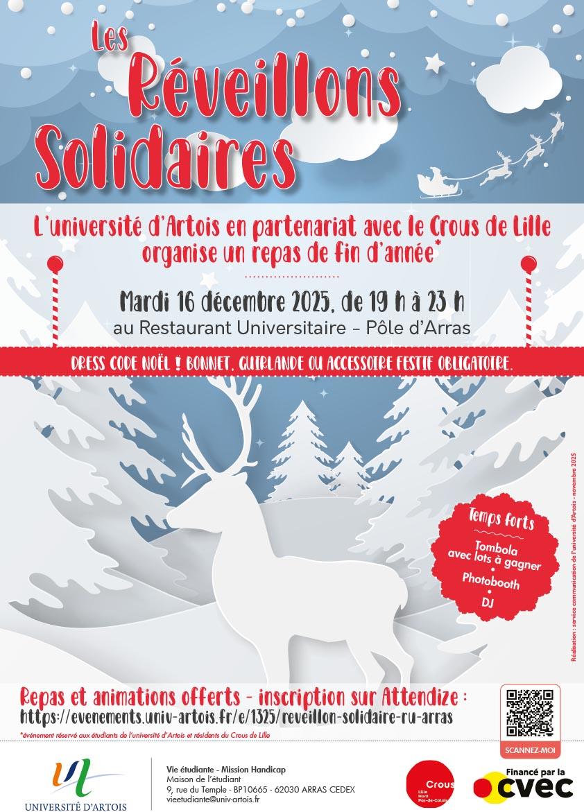 Réveillon solidaire au Resto U d'Arras | Université d'Artois